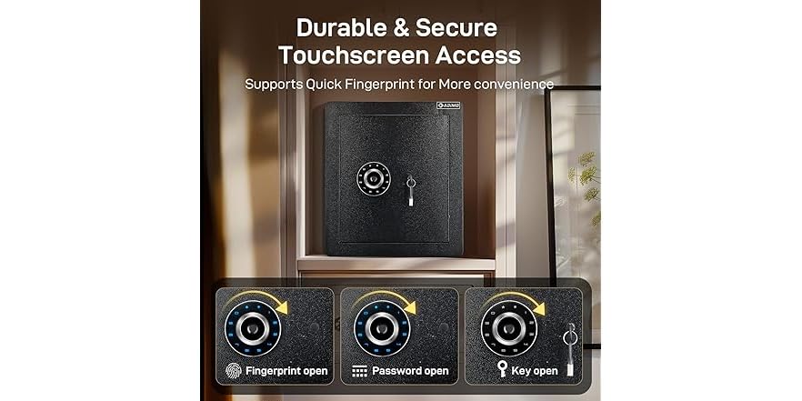 ADIMO Biometric Safe Box 1.6 CuFt. w/ Touchscreen