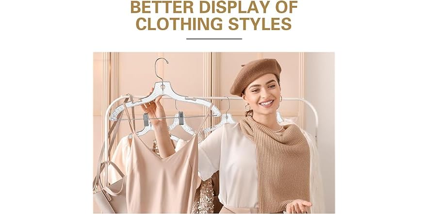 60 Pack 17" Clear Clothes Hangers