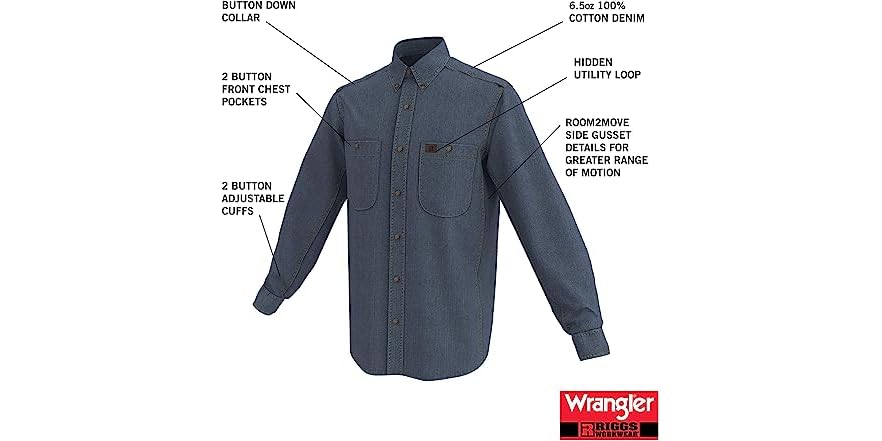 Wrangler Riggs Comfort Work Shirt (3XL Tall)