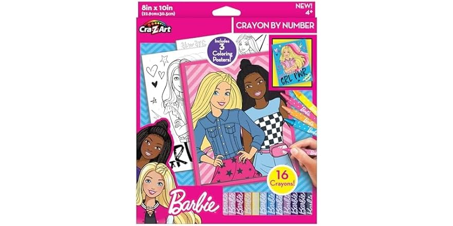 Cra-Z-Art Barbie Crayon by Number Set