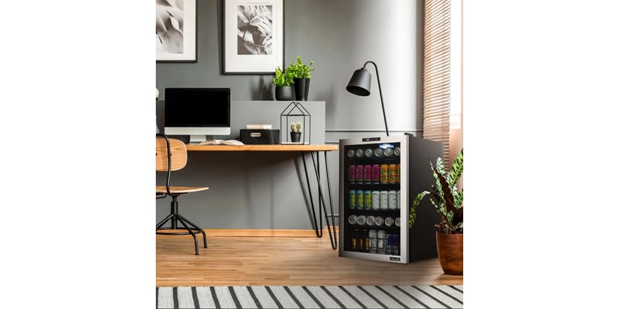 160 Cans Stainless Steel Split Shelf Freestanding Fridge