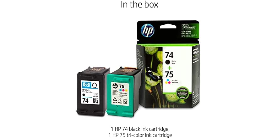 HP 74 Black & 75 Tri-colour Original Ink Cartridges