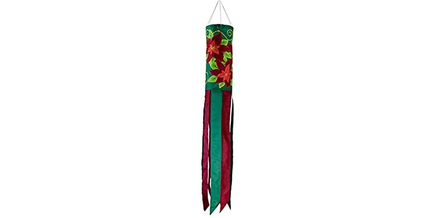 In the Breeze Poinsettia Holiday Windsock