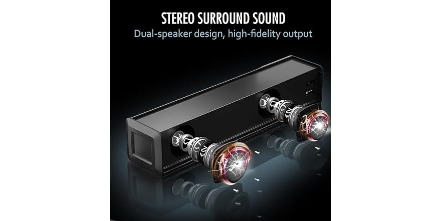 Wohome Small Sound Bars for TV, 50W 16-Inch Ultra Slim Mini (Open Box)