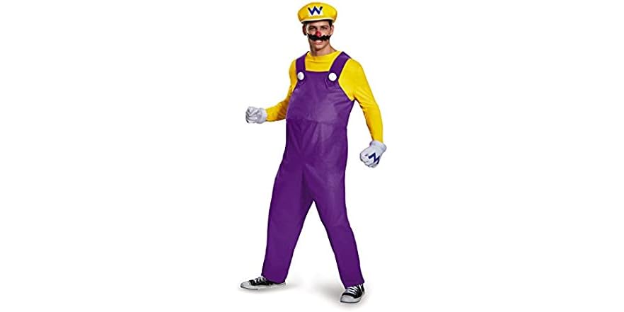 Disguise Wario Costume, Official Super Mario Wario Deluxe Costume for ...