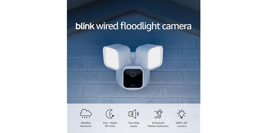 (NEW) Blink Wired Floodlight Camera (1st Gen) – Smart security camera