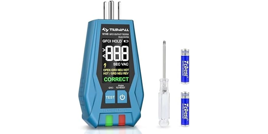 TILSWALL W140 GFCI Outlet Tester Blue