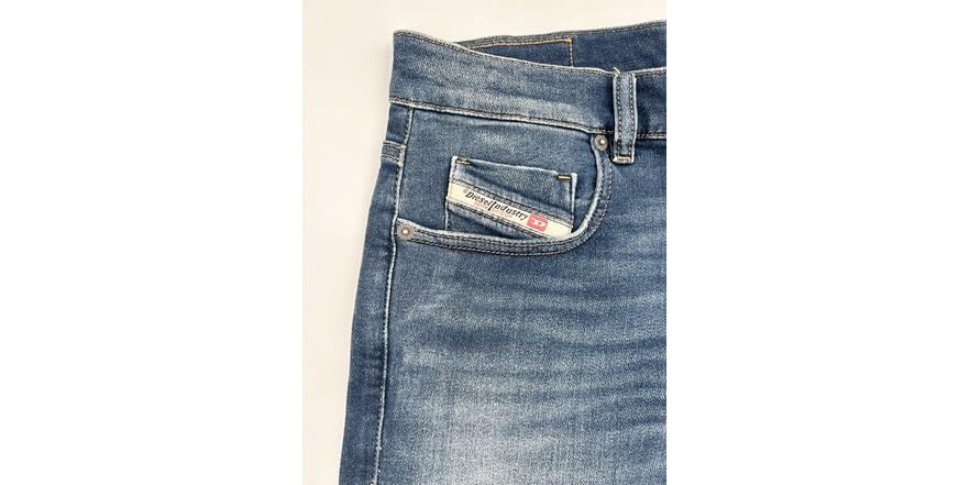 Mens Slim-Fit Corduroy Denim Jeans (Blue)