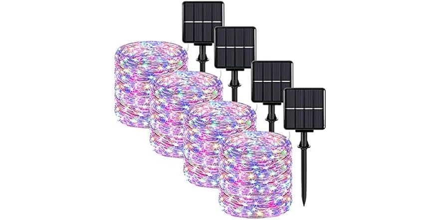Extra-Long 288FT 800LED Solar Fairy String Lights, 4-Pack 72FT 200 LED