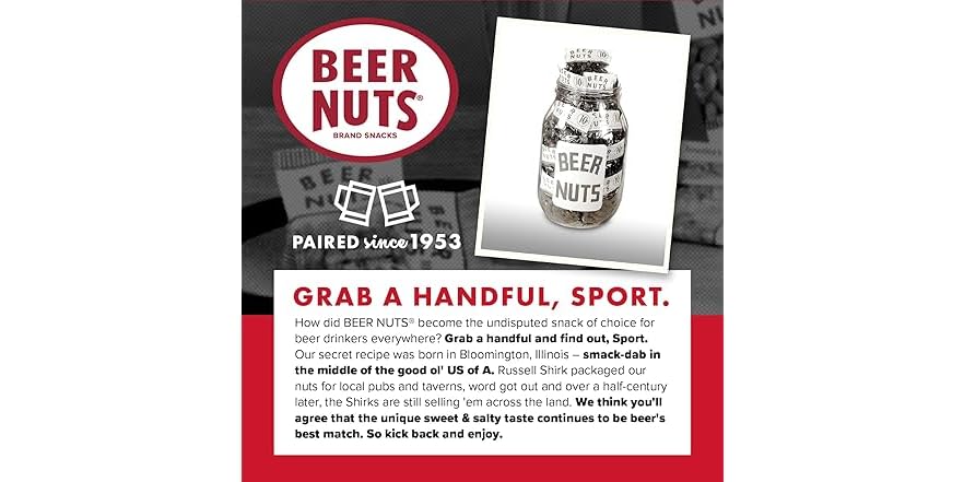 BEER NUTS Cashews Sweet a Salty, 12 oz