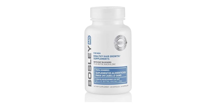 Bosley for Men Hair Growth Supplements, 60 ct