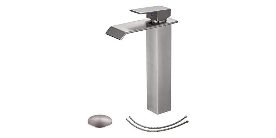 BWE 6004H-N Brushed Nickel Sink Faucet Waterfall