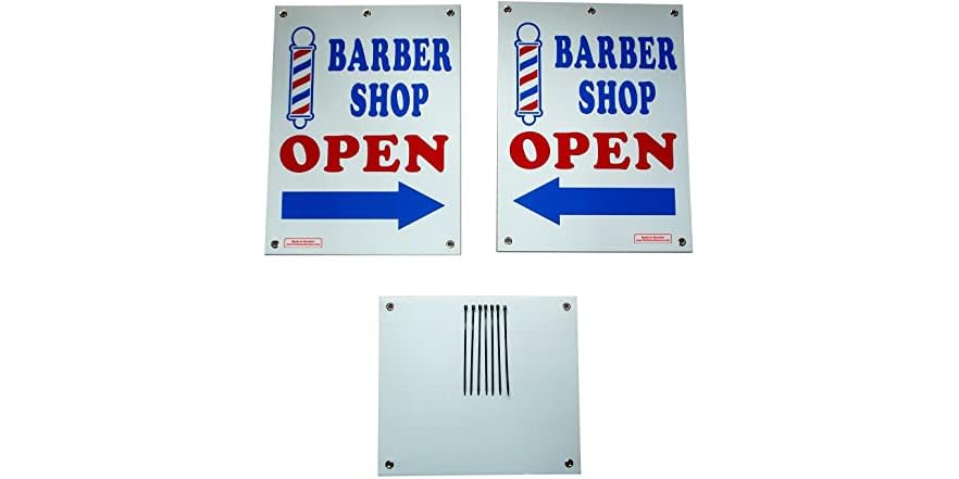 BARBER SHOP OPEN Sign Kit