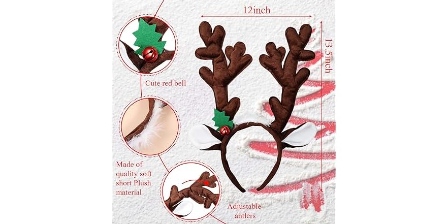 2Pc Christmas Reindeer Antlers Headbands