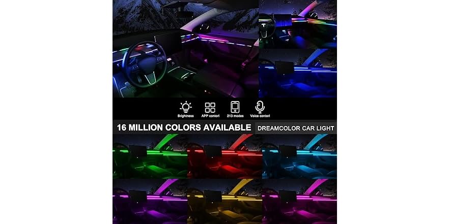 RGB Car Interior LED Strip Lights- Dreamcolor Kit
