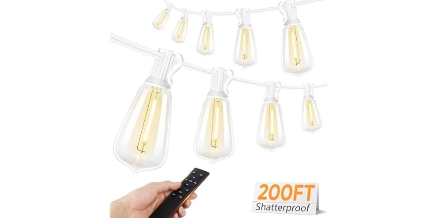 Brightever 100FT Outdoor String Lights with Remote