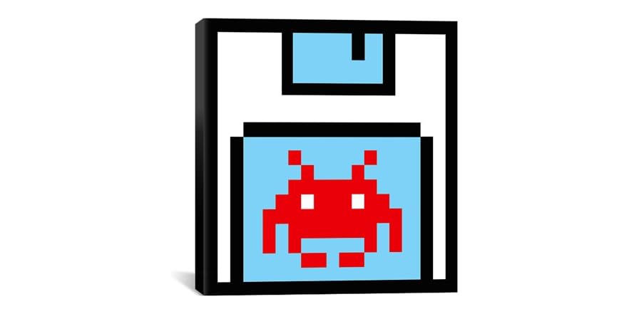 Floppy Invader Pixel Art 18x18 Thin