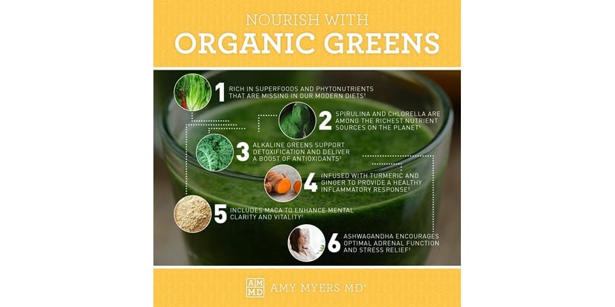 Organic Greens Powder Superfood Juice from The Myers Way Protocol