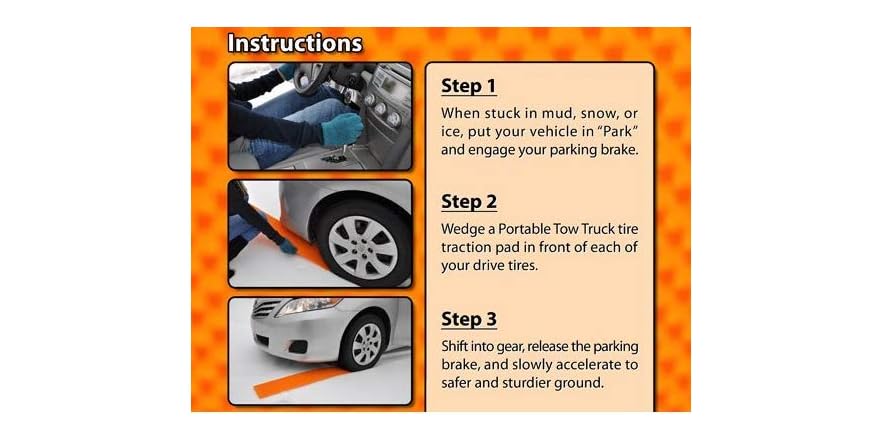 Portable Tow Truck Portable Tire Traction Mats, 2-Pack