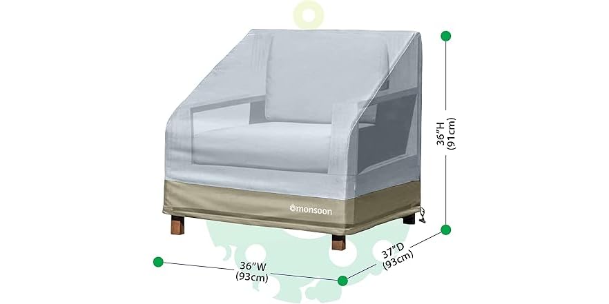 Monsoon Waterproof Chair Cover (36") - 2-Pack