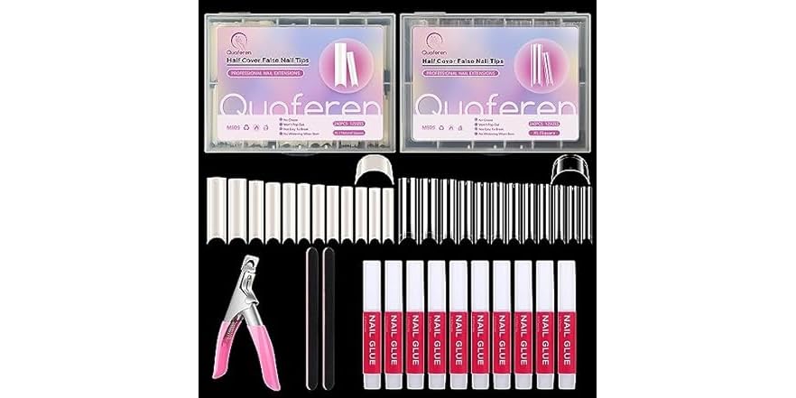 480 PCS Long C Curve Nail Tips 2 Pack