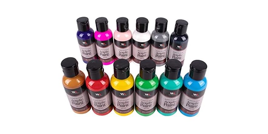 Ready To Pour Acrylic Pouring Paint Set, 12pc