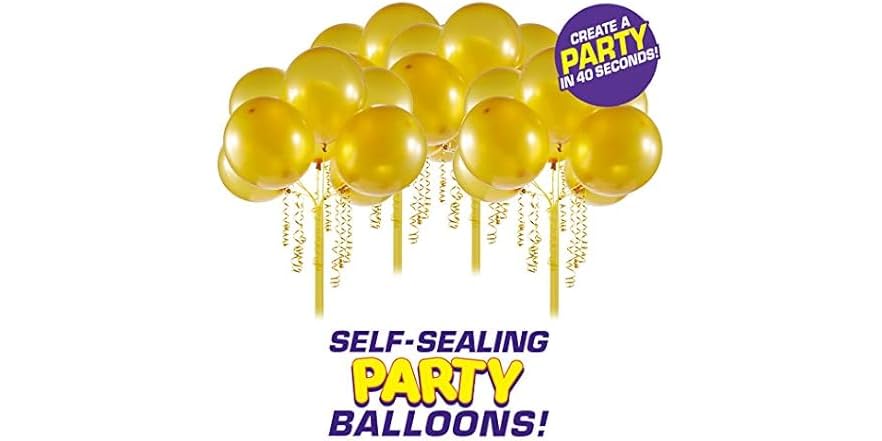 Self-Sealing Party Balloons 4PK (32 Balloons) Gold