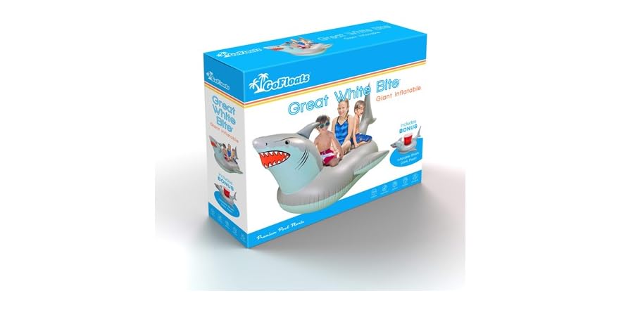GoFloats Inflatable Shark Pool Float