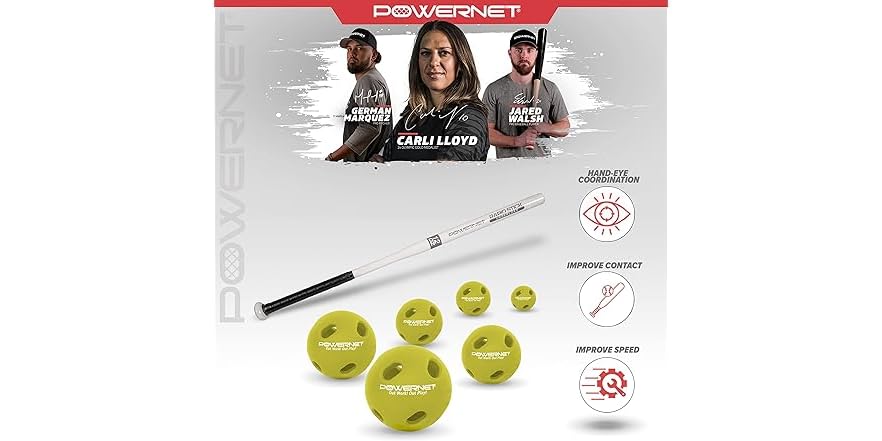 Slim Overload Training Bats + 6 Balls