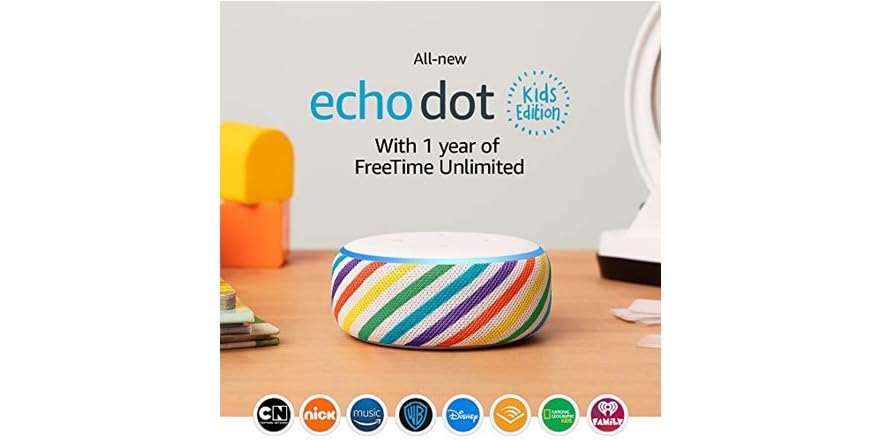 Echo Dot Kids Edition (Rainbow or Blue)