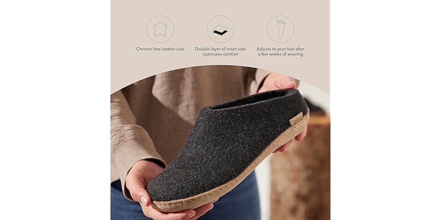 Glerups Wool Slip-On Leather Outsole (US Women's 6.5-7) (Open Box)