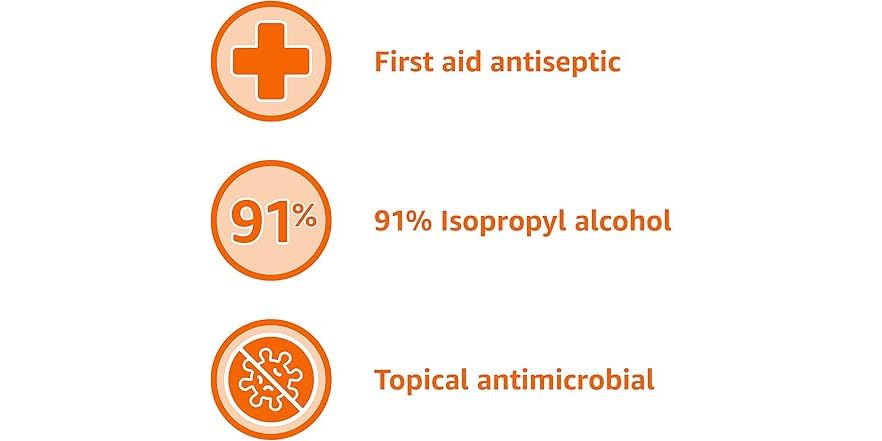 Amazon Basics 91% Isopropyl Alcohol First Aid Antiseptic