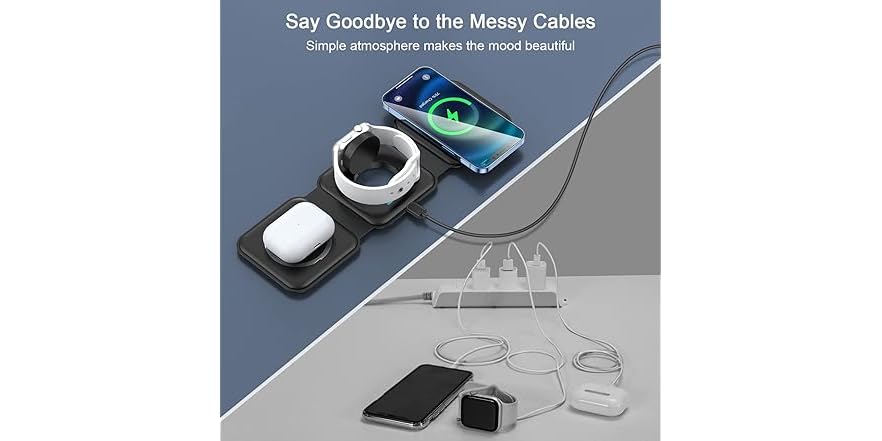 RTOPS 3-in-1 GaN Magnetic Wireless Charging Station