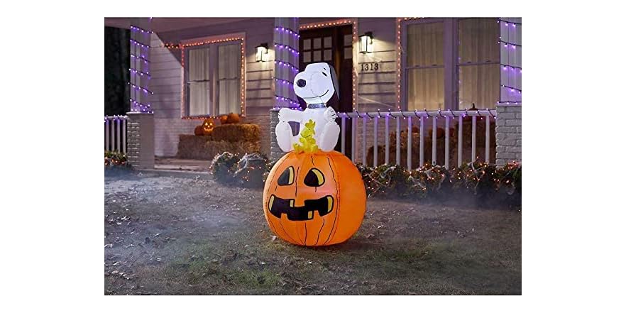 Peanuts Snoopy & Woodstock On Pumpkin