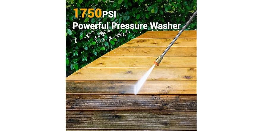 Rock&Rocker Upgraded 1750PSI Pressure Washer, 2.5GPM