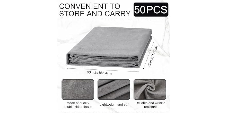 50 PC Soft Fleece Throw Blankets
