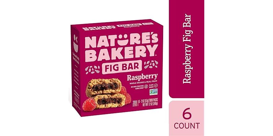 Nature's Bakery Raspberry Fig Bars, 2 Oz, 6 Ct
