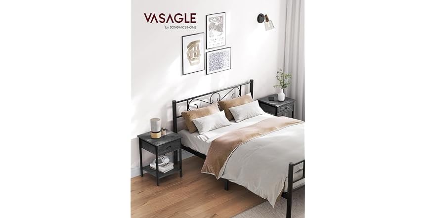 VASAGLE Side Table w/ Storage Drawer Set of 2 (Open Box)