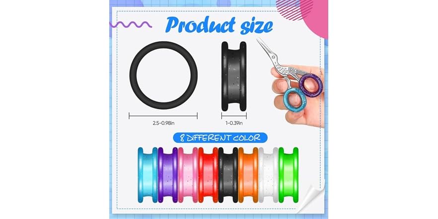 48 Pcs Silicone Scissor Finger Rings