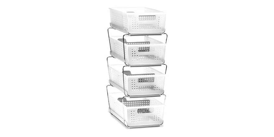 madesmart Stackable 2-Tier Organizer, 4 Bins
