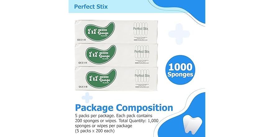 (1,000 CT) 2 x 2 Non-Woven Dental Sponges