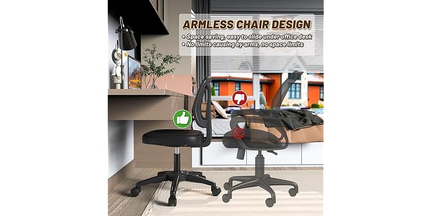 TTD TIANTIANDA Armless Swivel Mesh Chair