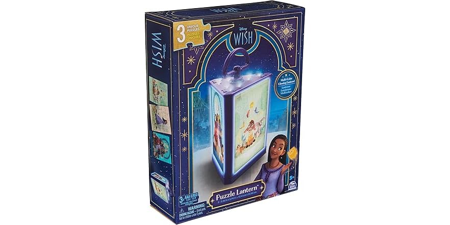 Disney Wish Puzzle Lantern, 3 24-Piece Puzzles
