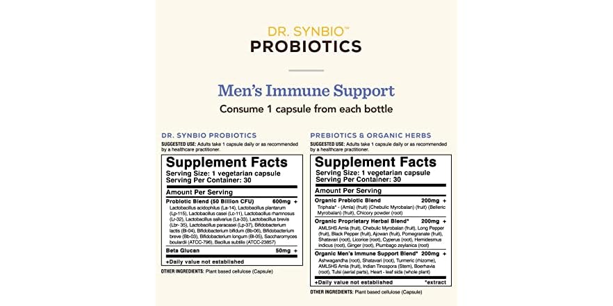 Dr Synbio Men`s Immune Support Probiotics