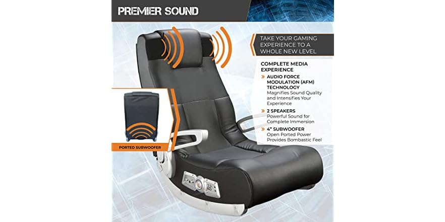 X Rocker Black Leather Gaming Chair