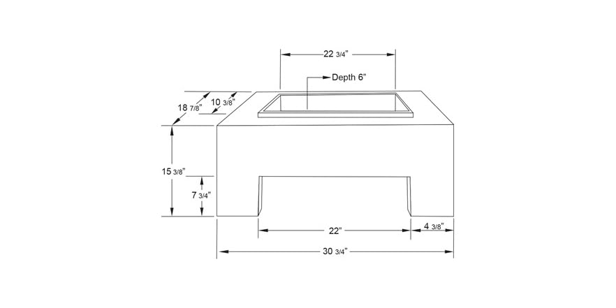 Astella Rectangular Wood Burning Fire Pit