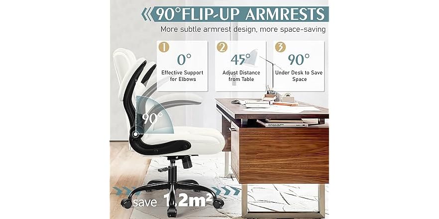 Leather Office Chair, PU Home Computer Desk Chairs with Ergo (Open Box)