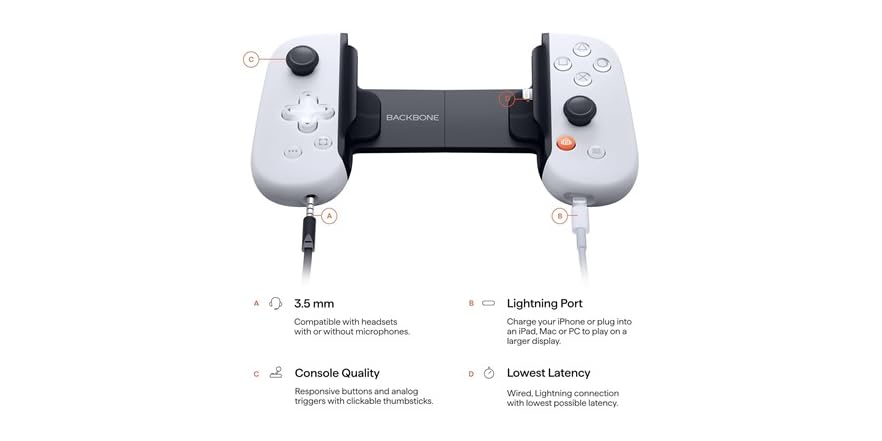 (2nd Gen) BACKBONE One Mobile Gaming Controller for iPhone (Lightning ...