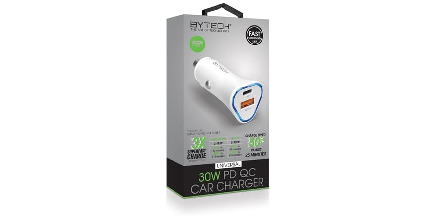 Bytech 30W PD QC3.0 USB/USB-C Car Charger
