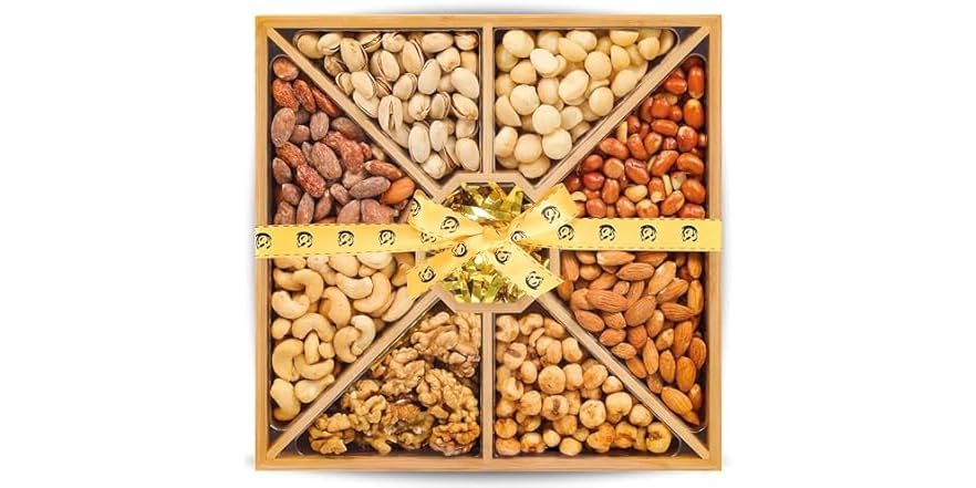Mixed Nuts Gift Basket 2 LB Platter 8 Assortments
